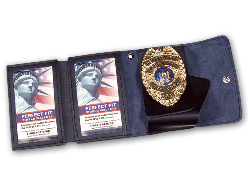 Badge and Double ID Case with Snap Closure – Duty Leather