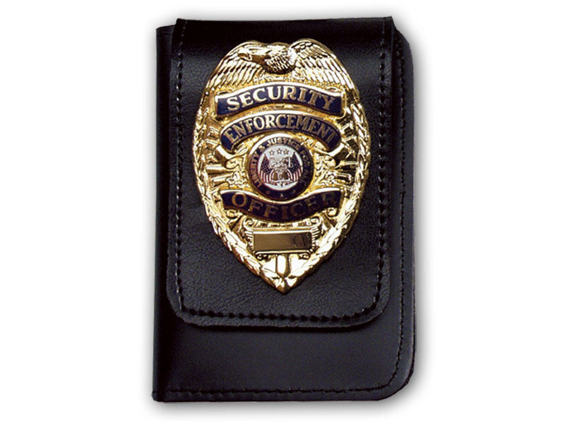 Duty Leather Double ID Case with Badge Flap
